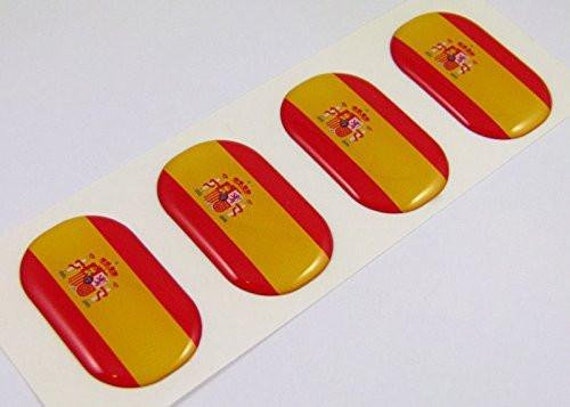 Spain Midi Spanish Domed Decals Flag 4 Emblems 1.5 Car - Etsy