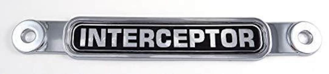 Interceptor Police Flag Chrome Emblem Screw on Car License Plate Decal ...