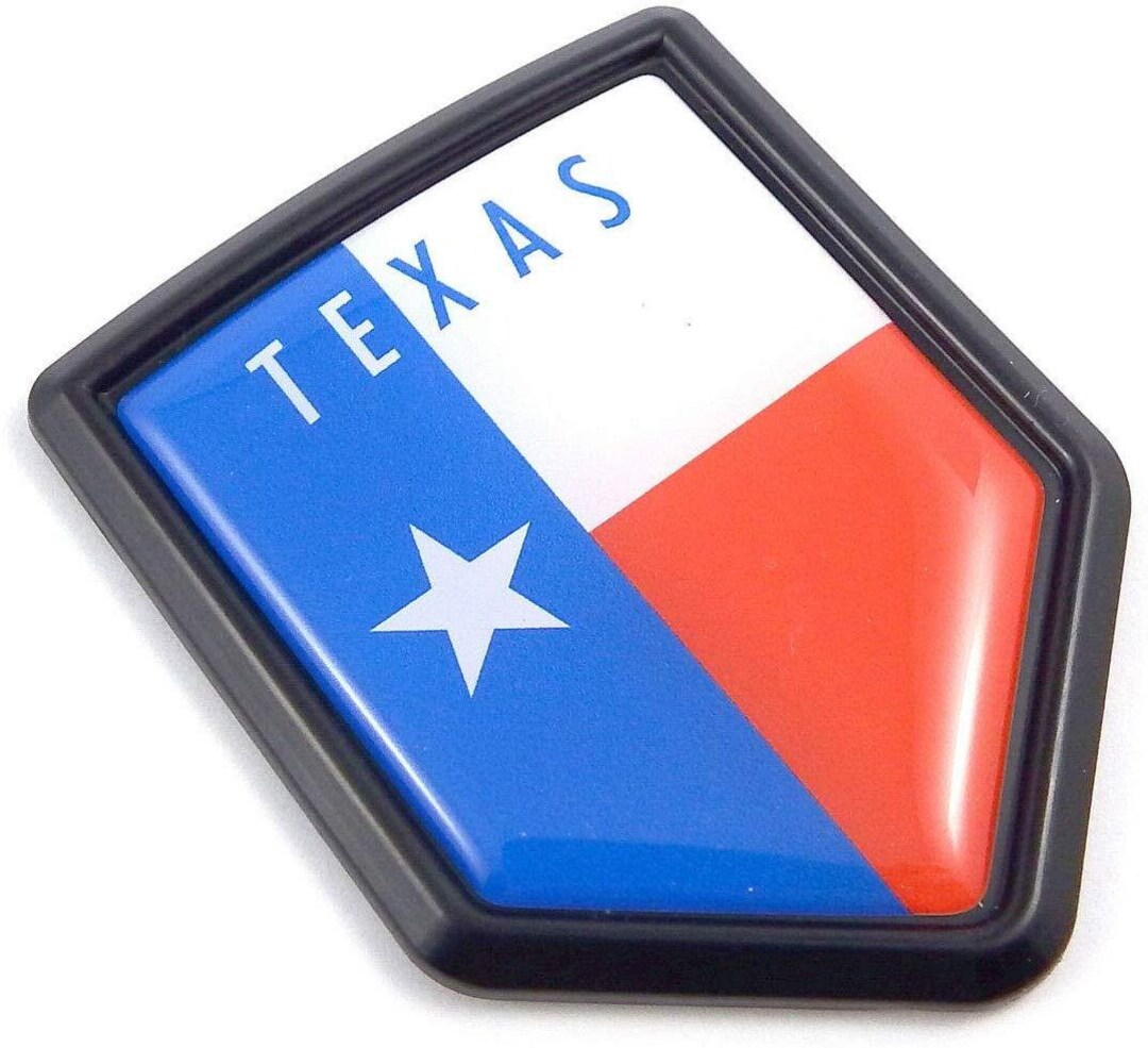 Texas Usa State Flag Black Shield Emblem Car Bike Decal Crest 3d ...
