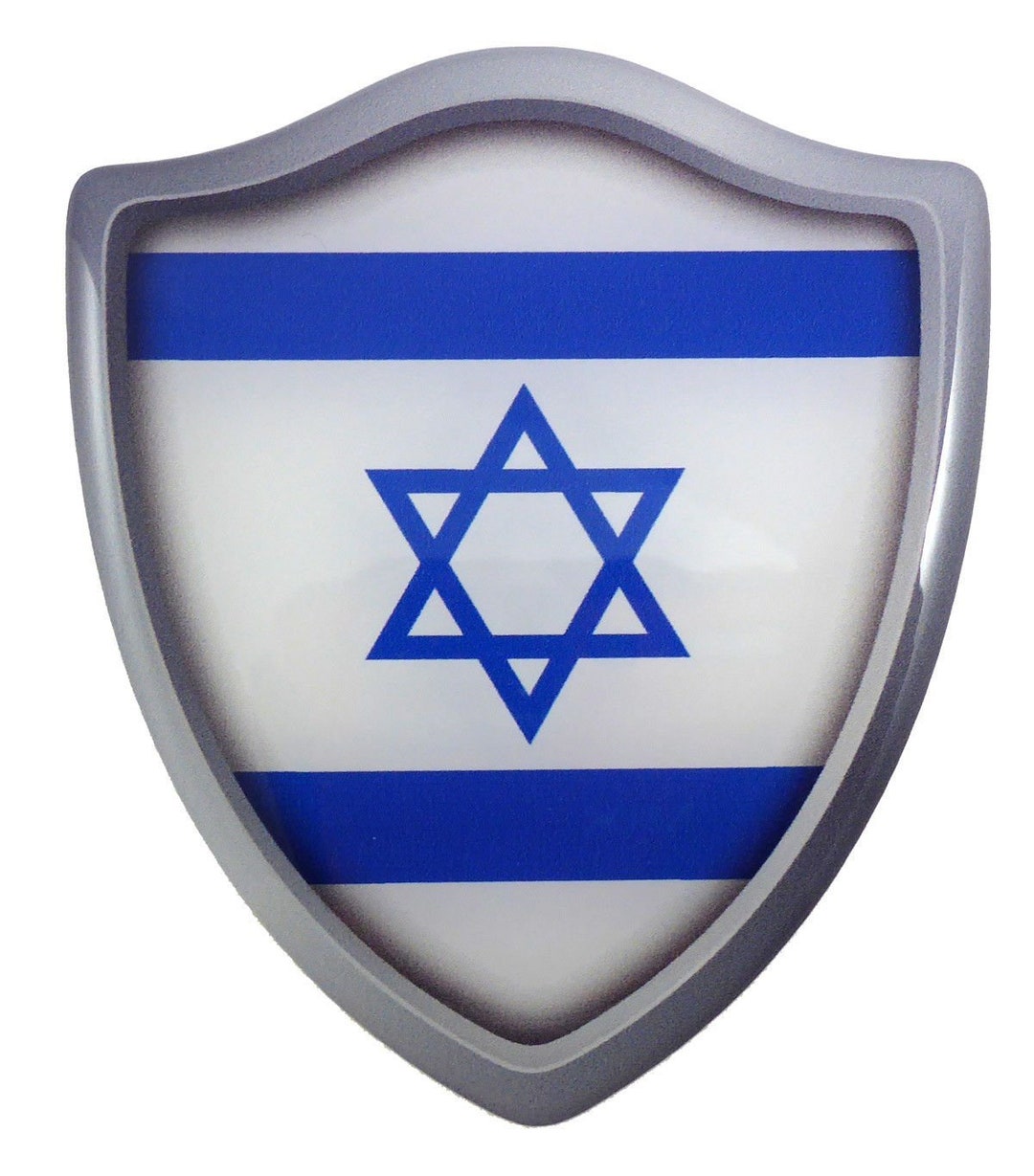 Israel Flag Shield Domed Decal 3D Look Edge Emblem Sticker 2.6"x3" - Etsy