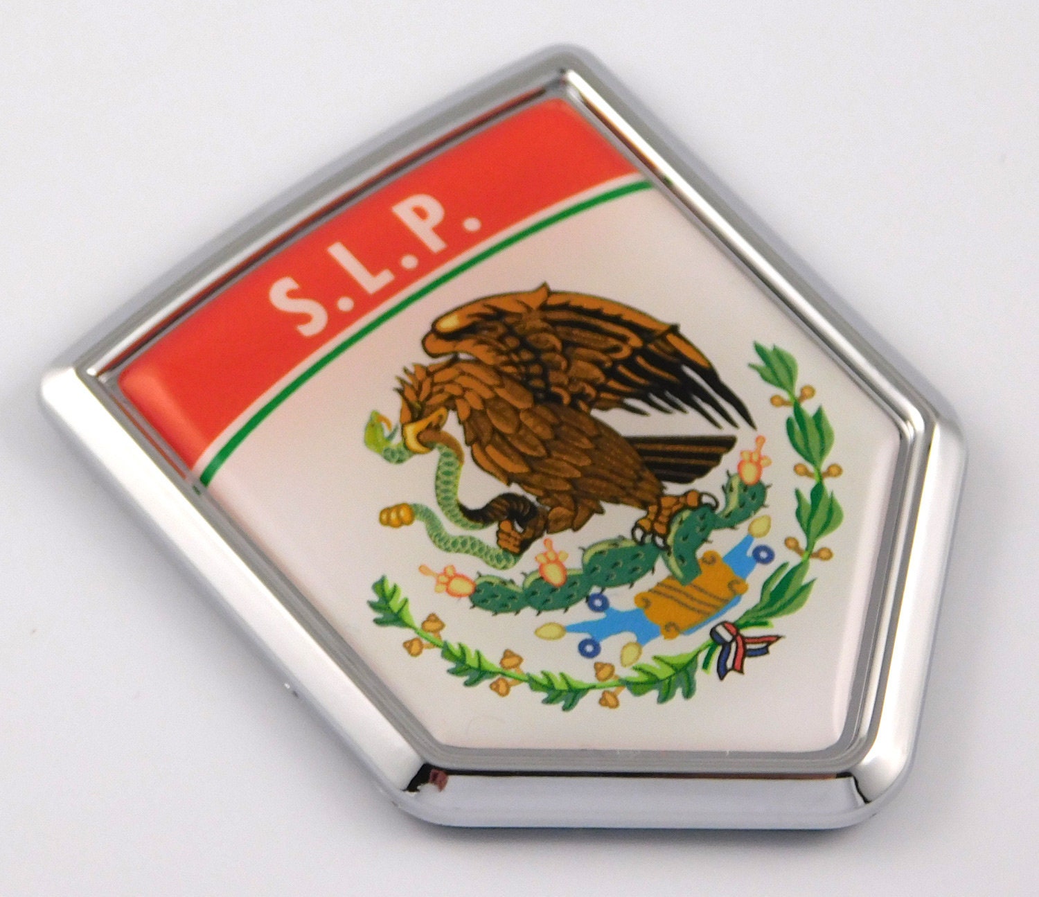 SLP S.L.P. Mexico Flag Mexican Car Emblem Chrome Bike Decal 3D Sticker ...