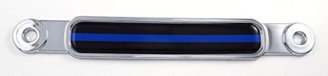 Police Thin Blue Line Flag Chrome Emblem Screw on Car License Plate ...