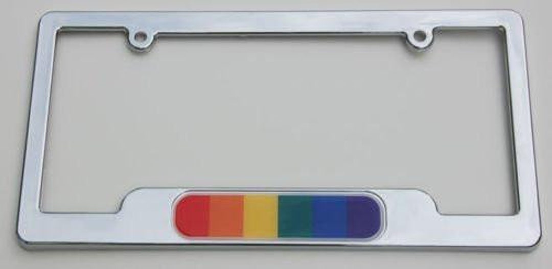 Pride Gay Lesbian Chrome Plated ABS License Plate Frame 3D Emblem Free ...