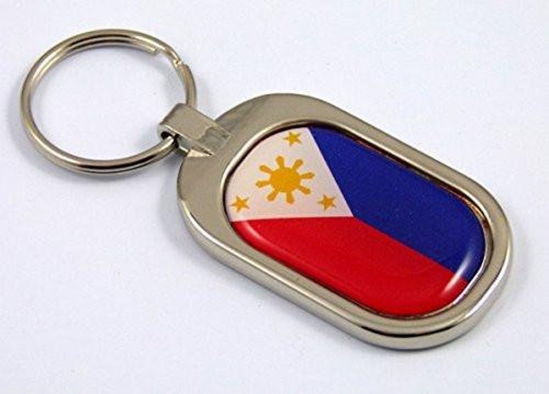 Philippines Flag Key Chain Metal Chrome Plated Keychain Key - Etsy