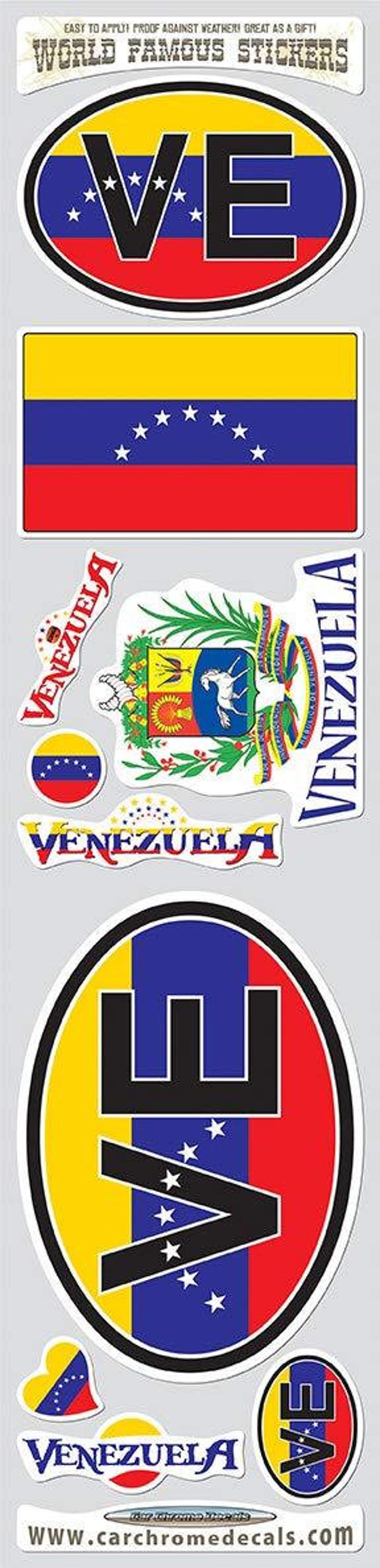 Venezuela 10 Stickers Set Flag Scottish Decal Bumper Stiker Car Auto ...