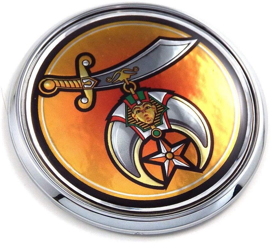 Shriner Shriners Masonic Flag 2.75" Car Chrome Round Emblem Decal 3d ...