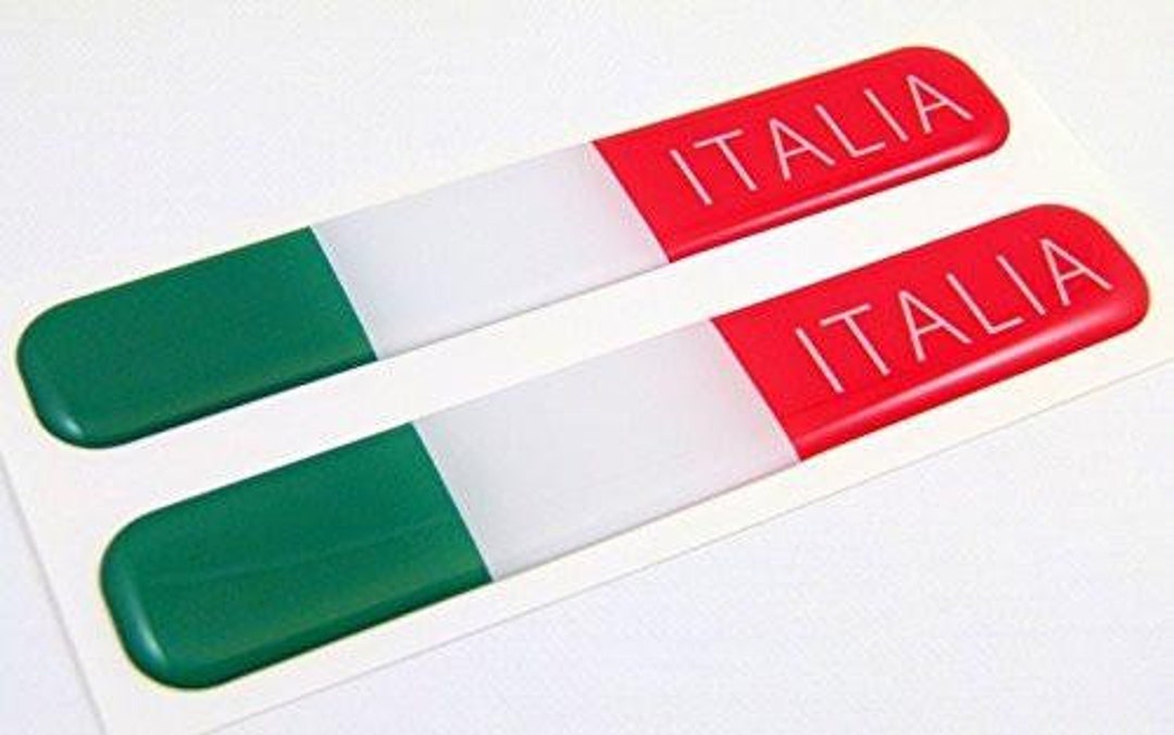 Italy Italian Italia Flag Domed Decal Emblem Resin Car Stickers 5"x 0. ...