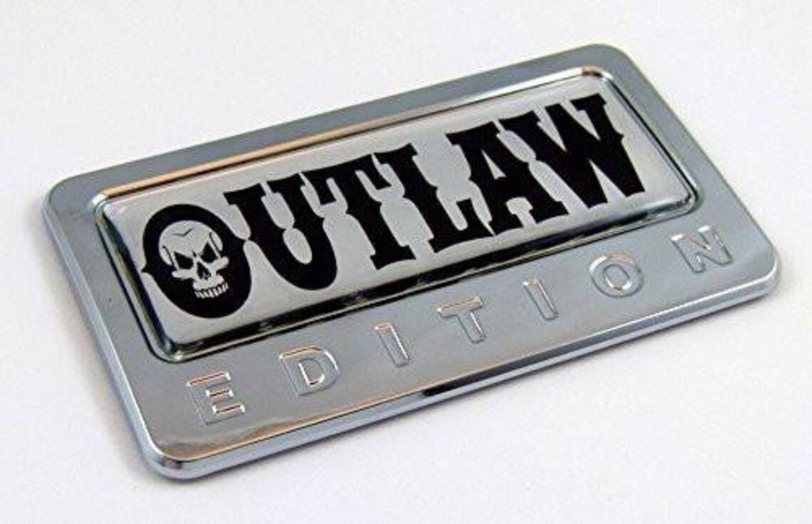 Car Chrome Decals Cbedi-outlaw Outlaw Edition Chrome Emblem With Domed ...