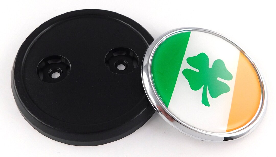 Ireland Irish Flag Car Truck Black Round Grill Badge 3.5" Grille Chrome ...