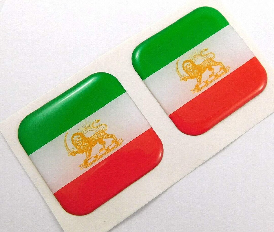 Iran Flag Square Domed Decal Car Bike Gel Stickers 1.5" 2pc - Etsy