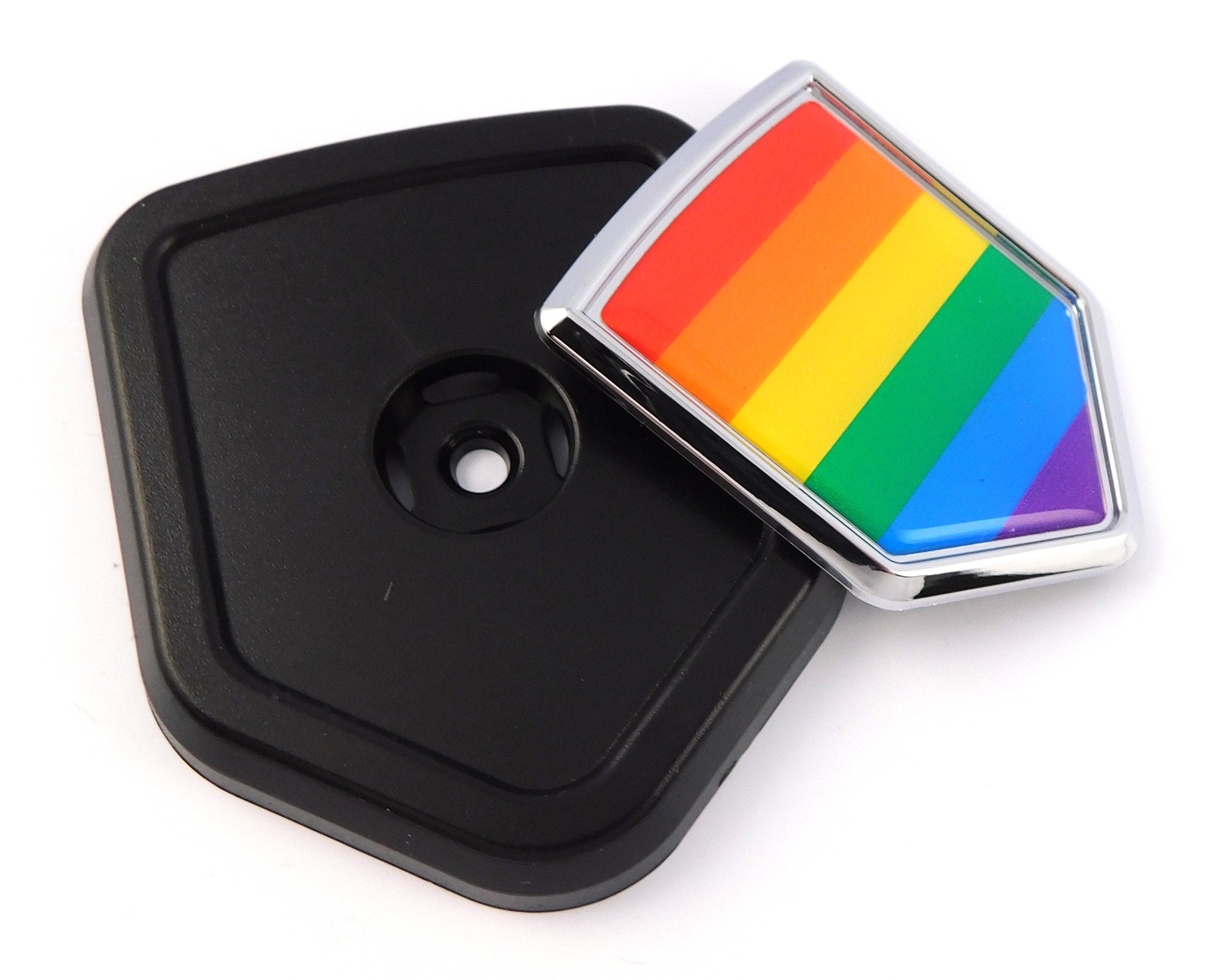 Pride Lesbian Gay LGBT Flag Car Truck Black Shield Grill Badge Grille ...