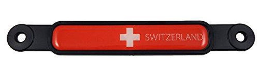 Switzerland, Swiss Flag Emblem Screw on Car License Plate Decal Badge ...
