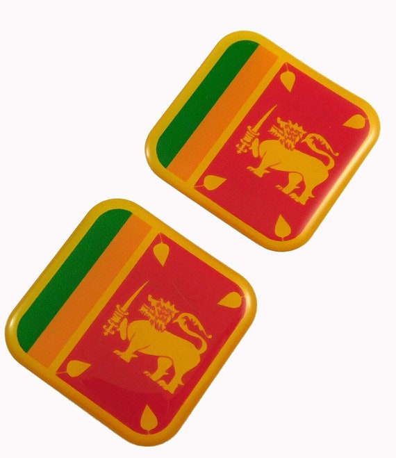 Sri Lanka Flag Square Domed Decal Car Bike Gel Stickers | Etsy