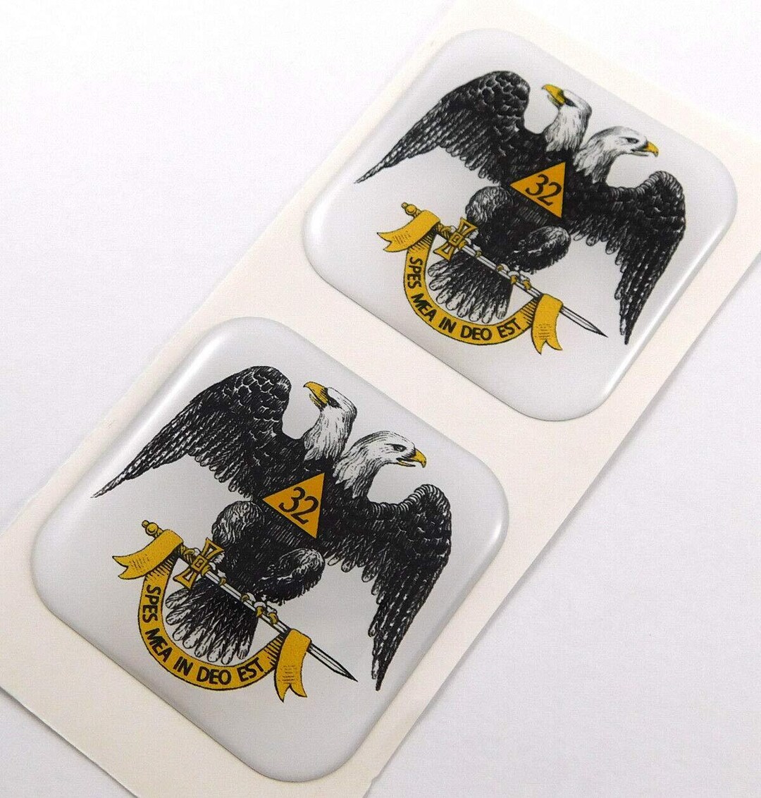 Scottish Rite Mason Square Domed Decal Emblem Car Bike Gel Stickers 1.5 ...