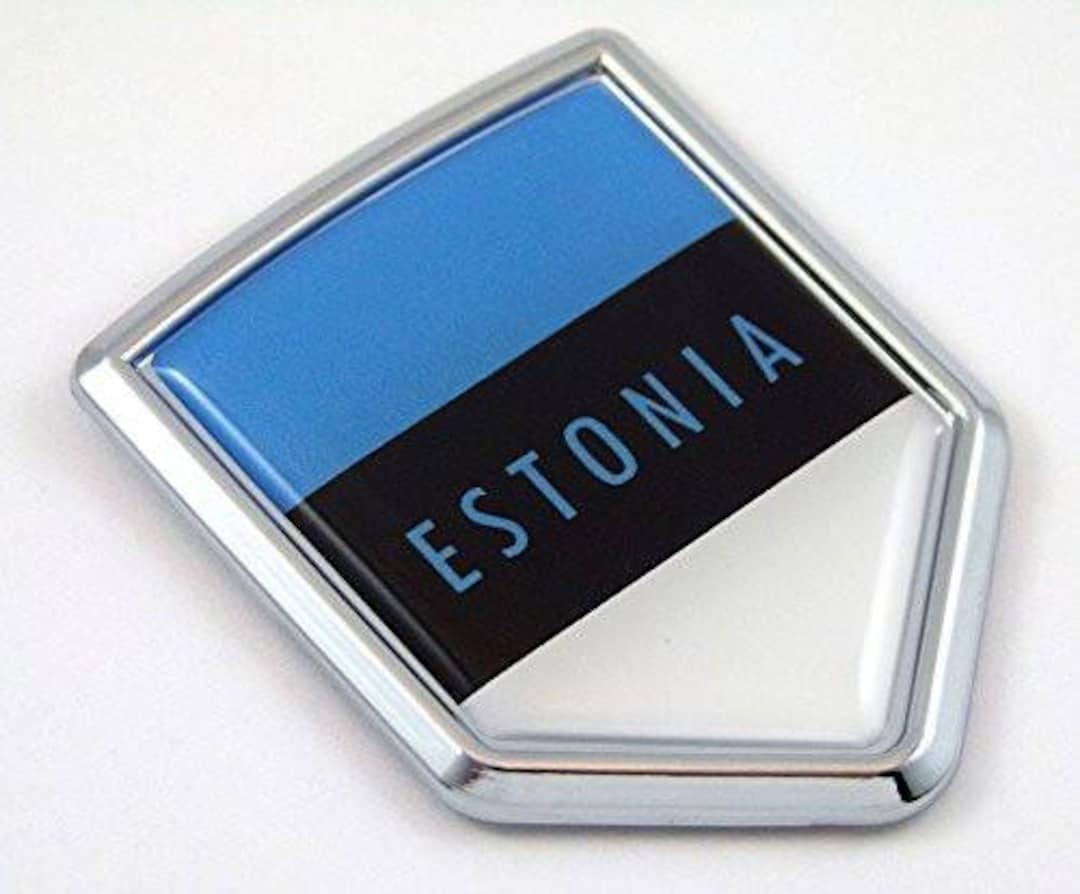 Estonia Estonian Flag Chrome Emblem Car Decal Sticker Badge Cres - Etsy