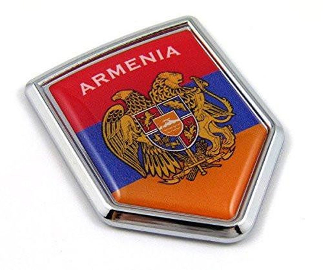 Armenia Armenian Flag Car Chrome Emblem Chrome Bike Auto Decal 3d ...