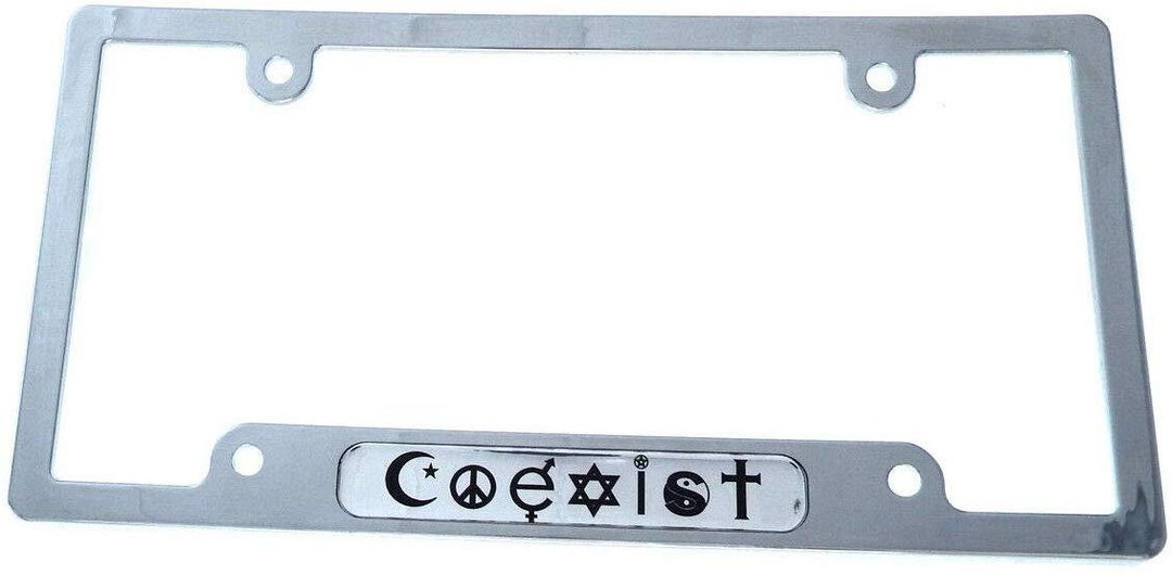 Coexist Flag Car License Plate Frame Plastic Chrome Plated Tag - Etsy