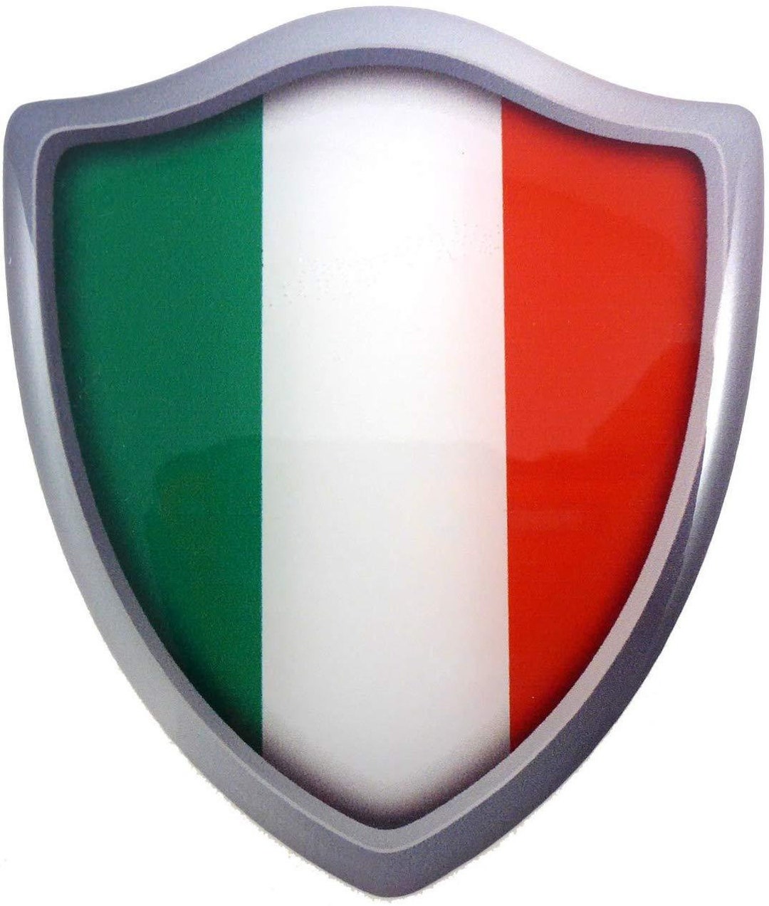Italy Italian Flag Shield Domed Decal 3D Look Emblem Resin Car Sticker ...