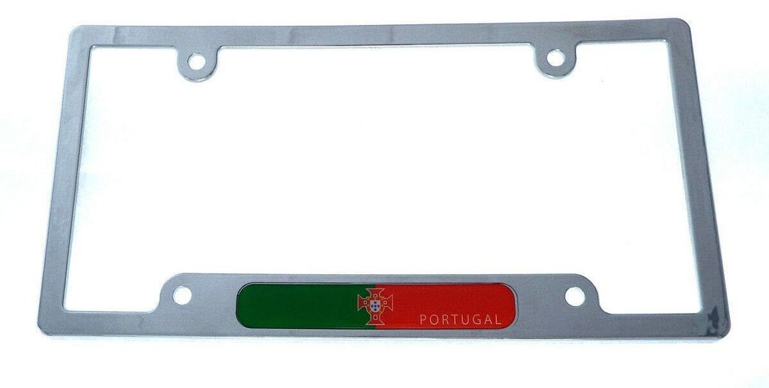 Portugal Portugese Flag Car License Plate Frame Chrome Plated Plastic ...