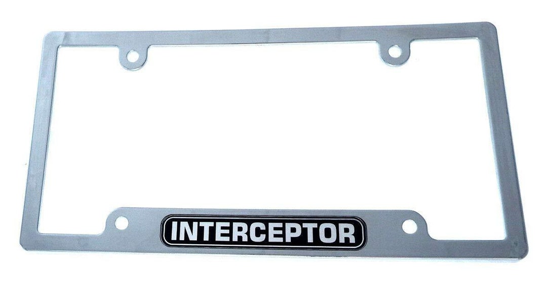 Interceptor Police Car License Plate Frame Chrome Plated Plastic Tag ...