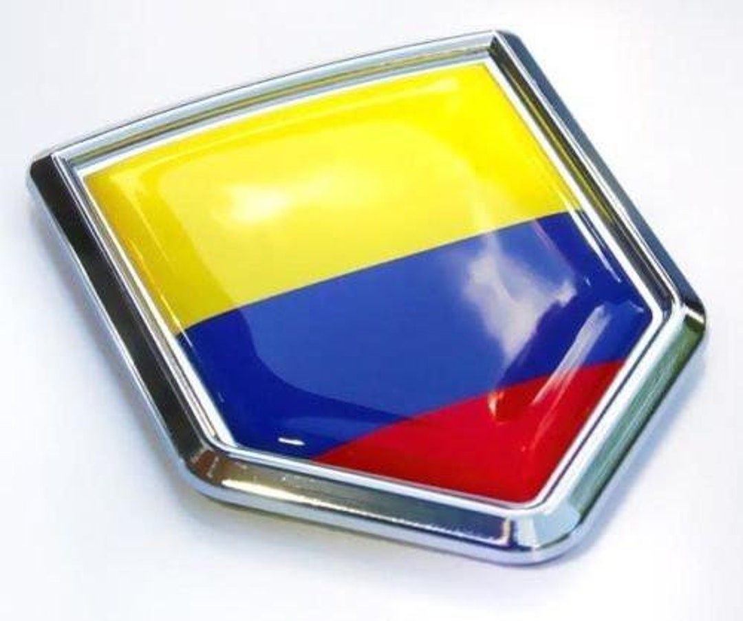 Colombia Flag Colombian Emblem Chrome Car Decal Sticker - Etsy