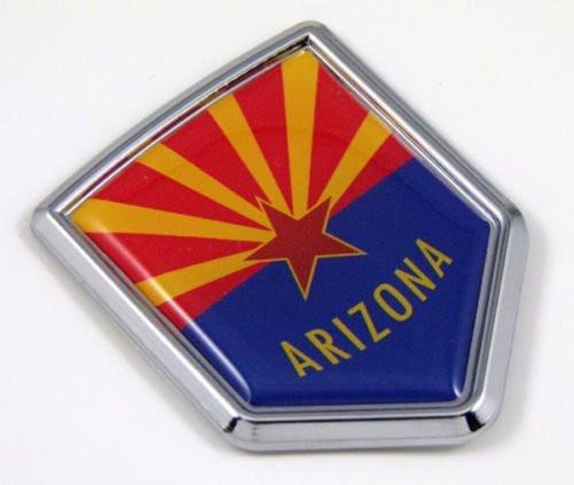 Arizona az usa state flag car chrome emblem decal sticker bike laptop ...