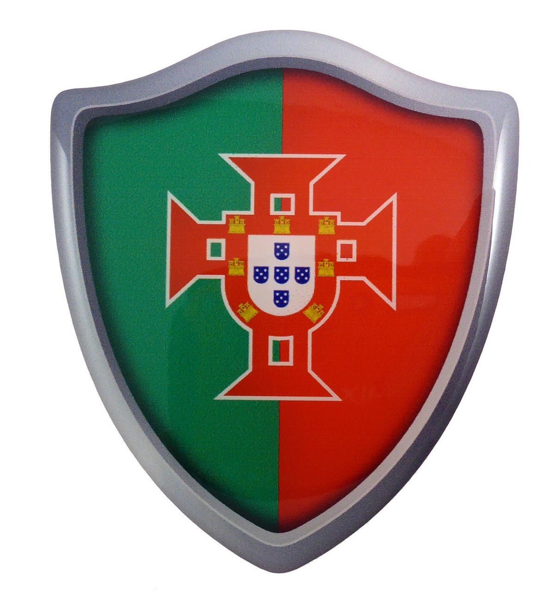 Portugal Flag Shield Domed Decal 3D Look Emblem Resin car | Etsy