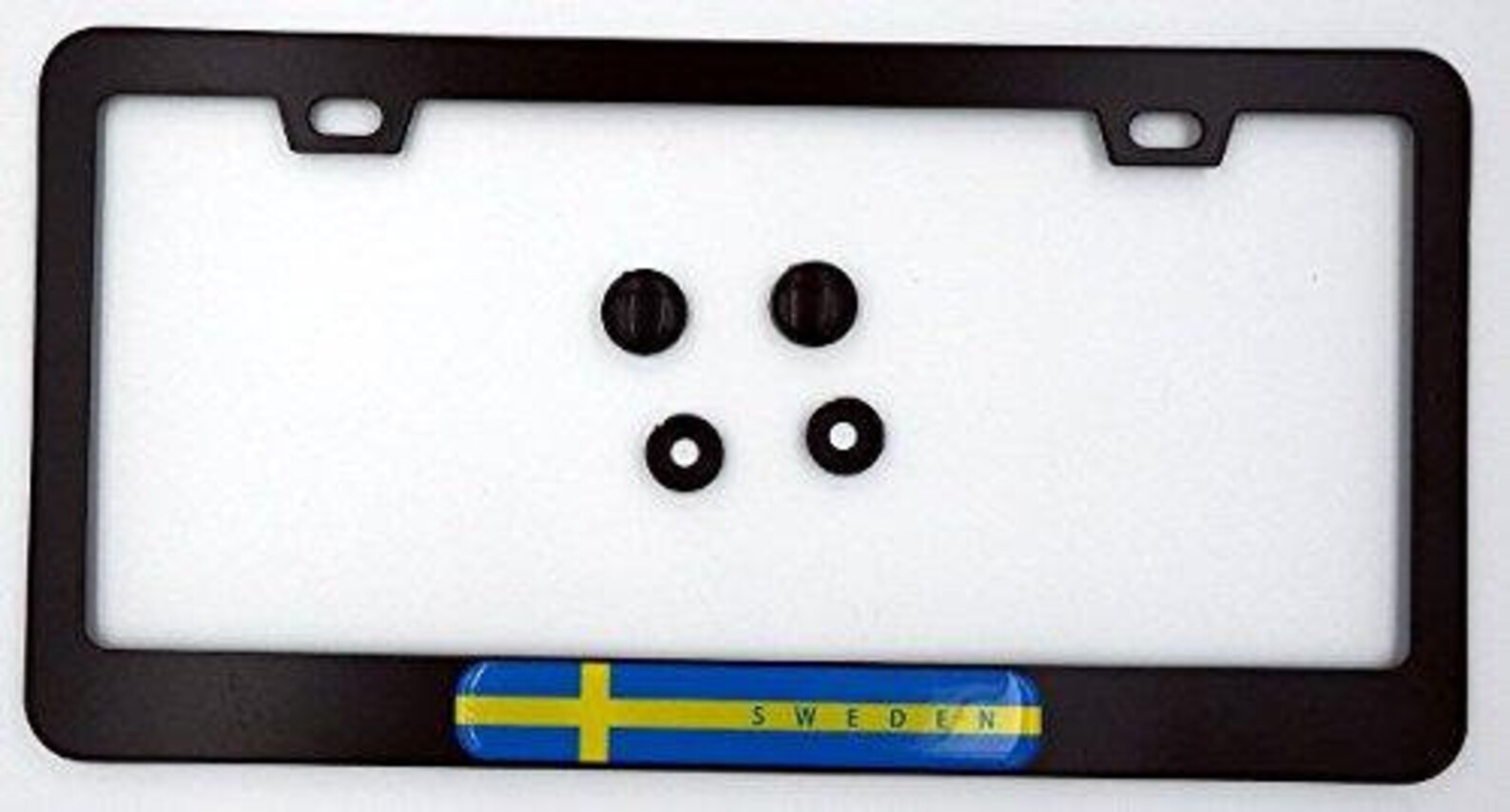 Sweden Swedish Flag Metal Black Aluminium Car License Plate Frame ...