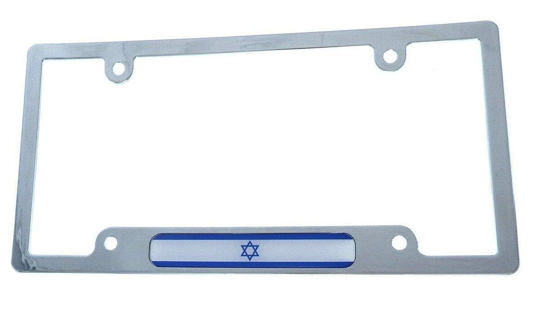 Israel Israeli Flag Car License Plate Frame Chrome Plated Plastic ...