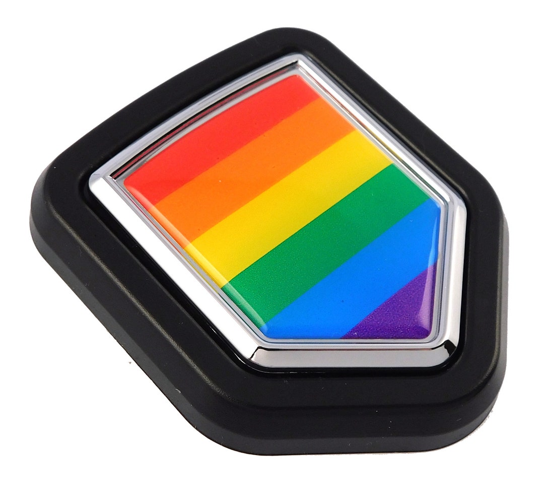 Pride Lesbian Gay LGBT Flag Car Truck Black Shield Grill Badge Grille ...