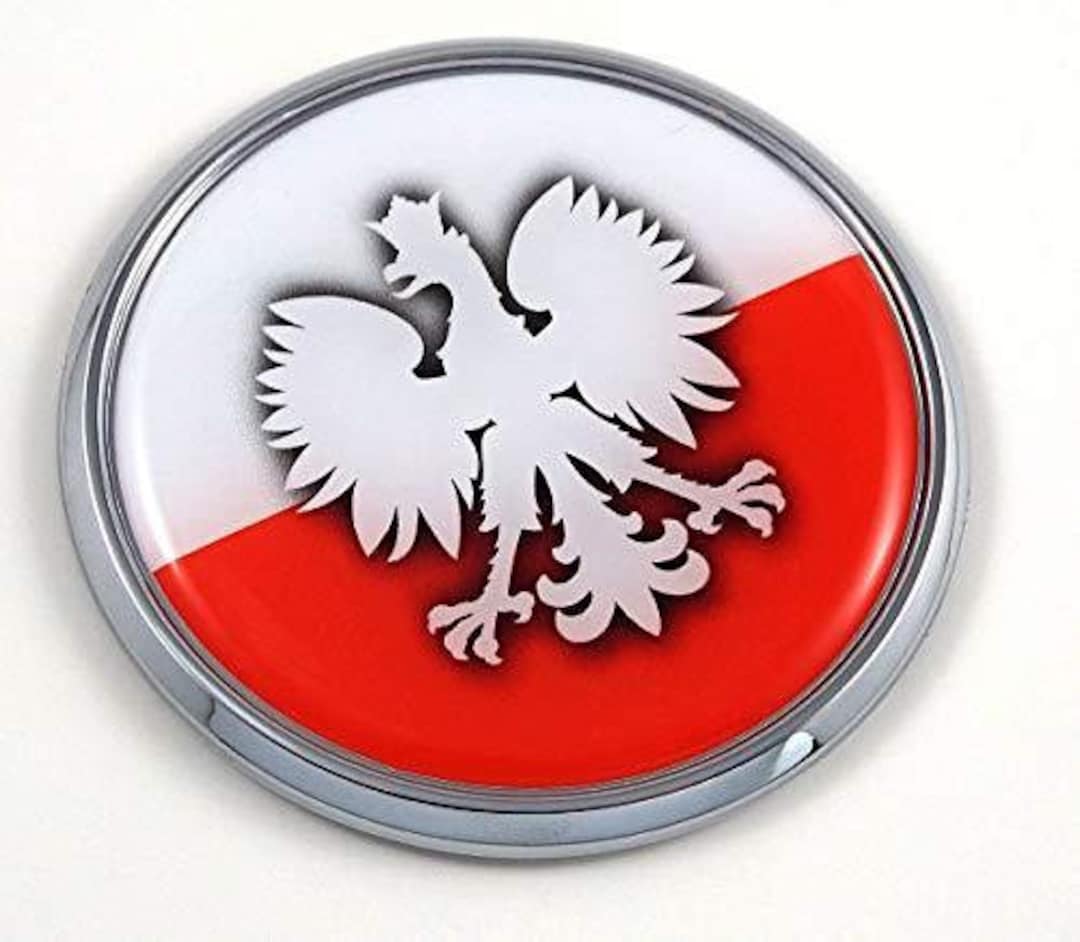 Poland Polish Polska Flag 2.75" Car Chrome Round Emblem Decal 3d ...