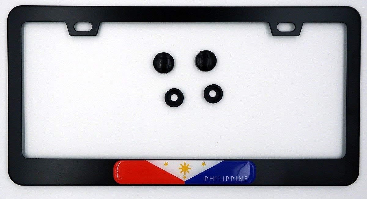 Philippine flag metal black aluminium car license plate frame | Etsy