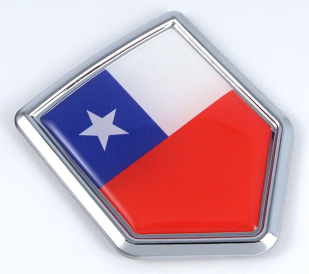 Car Chrome Decals Cbshd042 Chile Flag Chilean Car Chrome Emblem 3d ...
