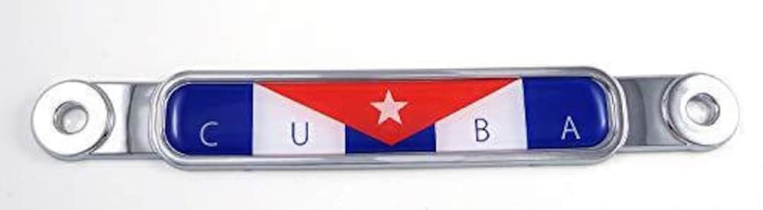 Cuba Cuban Flag Chrome Emblem Screw on Car License Plate Decal Badge - Etsy