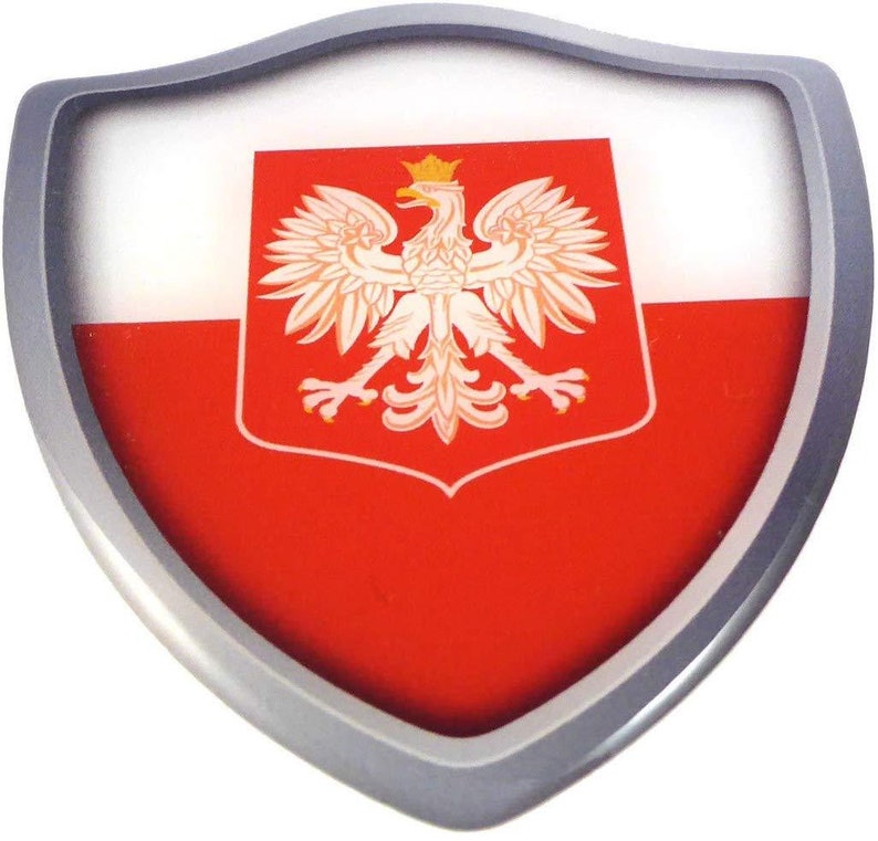 Poland Polska Flag Shield Domed Decal 3D Look Edge Emblem | Etsy