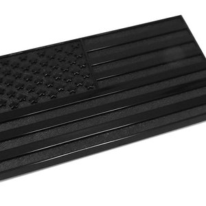 USA Flag Black on Black Plastic Car Track Emblem 3D Decal Sticker 4" X ...
