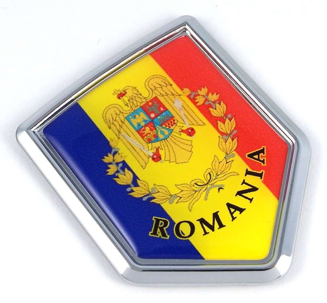 Romania Flag Emblem Chrome Car Decal Bumper Sticker 3d - Etsy
