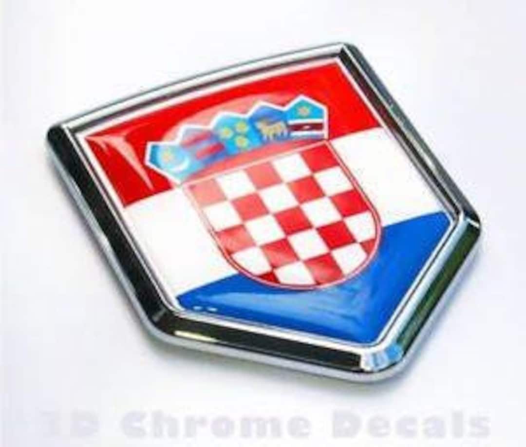 Croatia Flag Croatian Emblem Chrome Car Decal Sticker 3d Badge - Etsy
