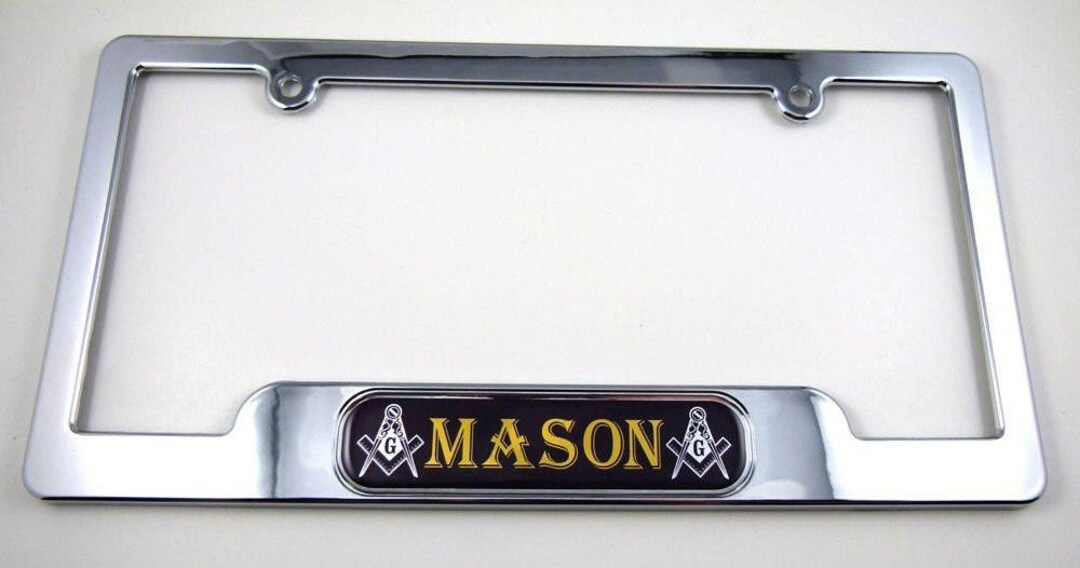 Masonic License Plate Frame Dome Emblem Freemasons Plastic Chrome ...
