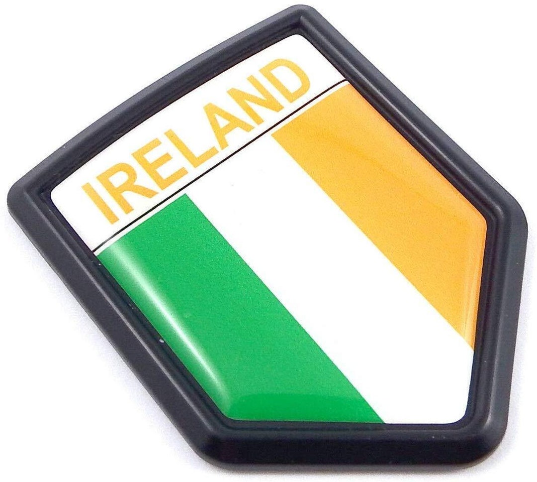 Ireland, Irish Flag Black Shield Car Bike Decal Crest Emblem Badge - Etsy