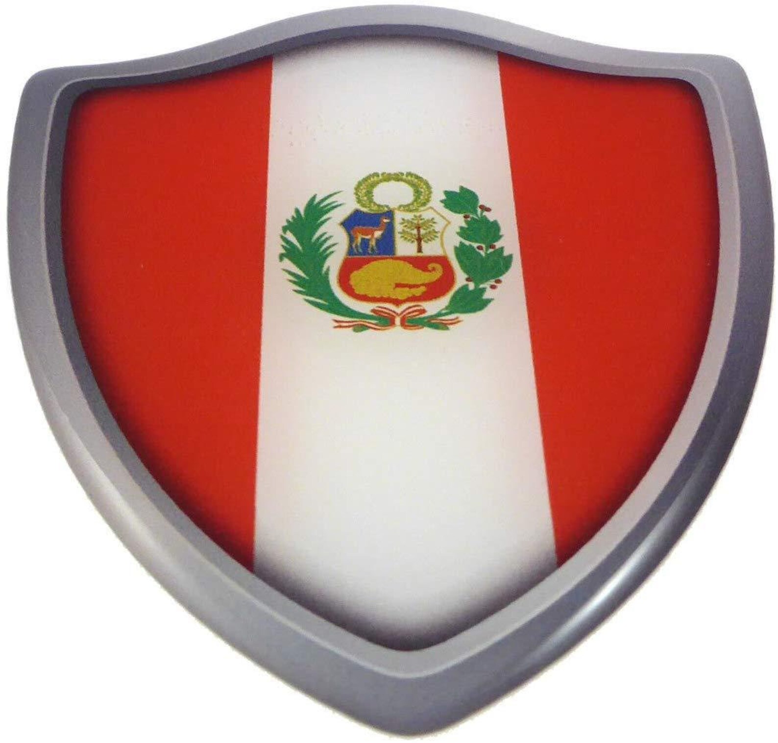 Peru Flag Shield Domed Decal 3D Look Emblem Resin Car Sticker - Etsy