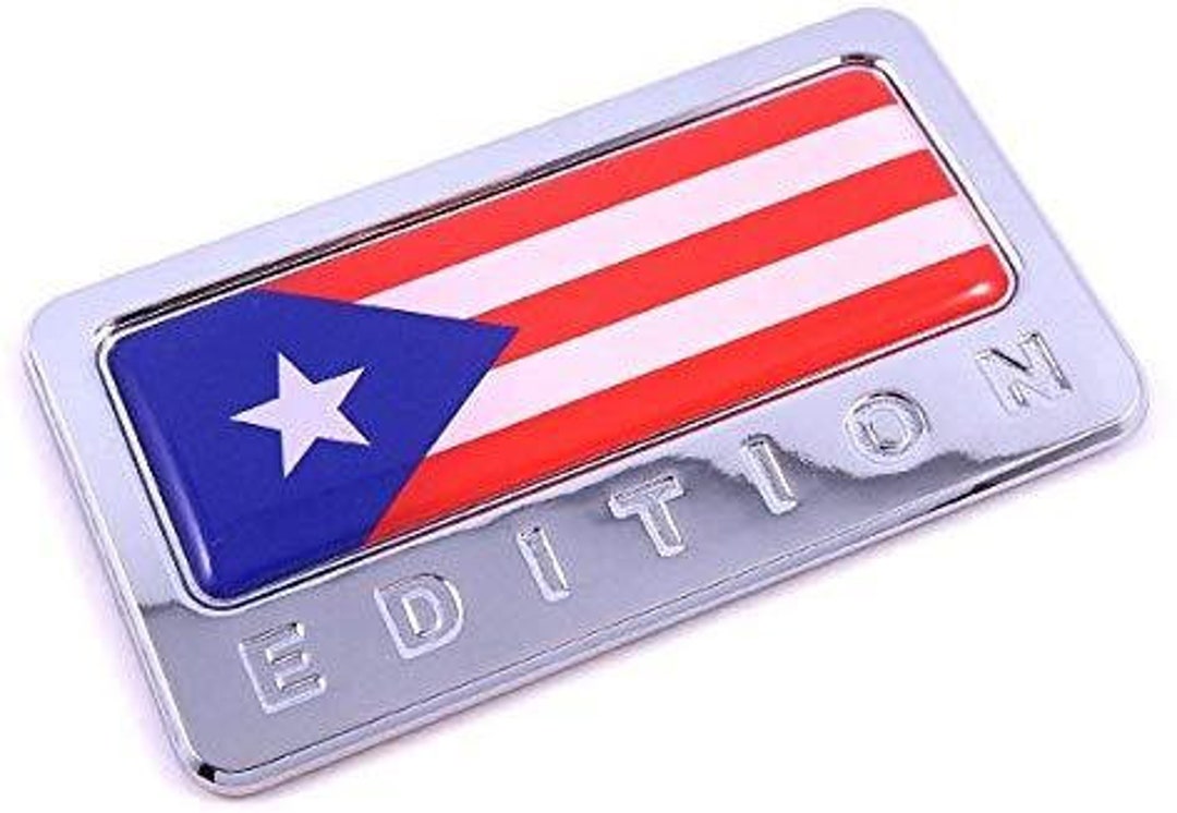 Puerto Rico Edition Chrome Emblem Puerto Rican Flag 3d Decal Car Bike ...