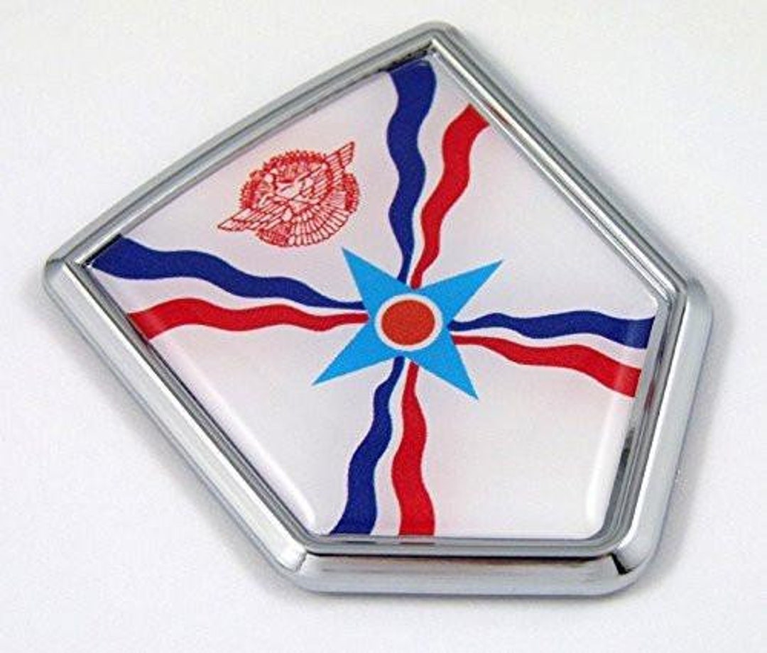 Assyrian Flag Chrome Emblem With Domed Car Decal Sticker Bike Crest - Etsy