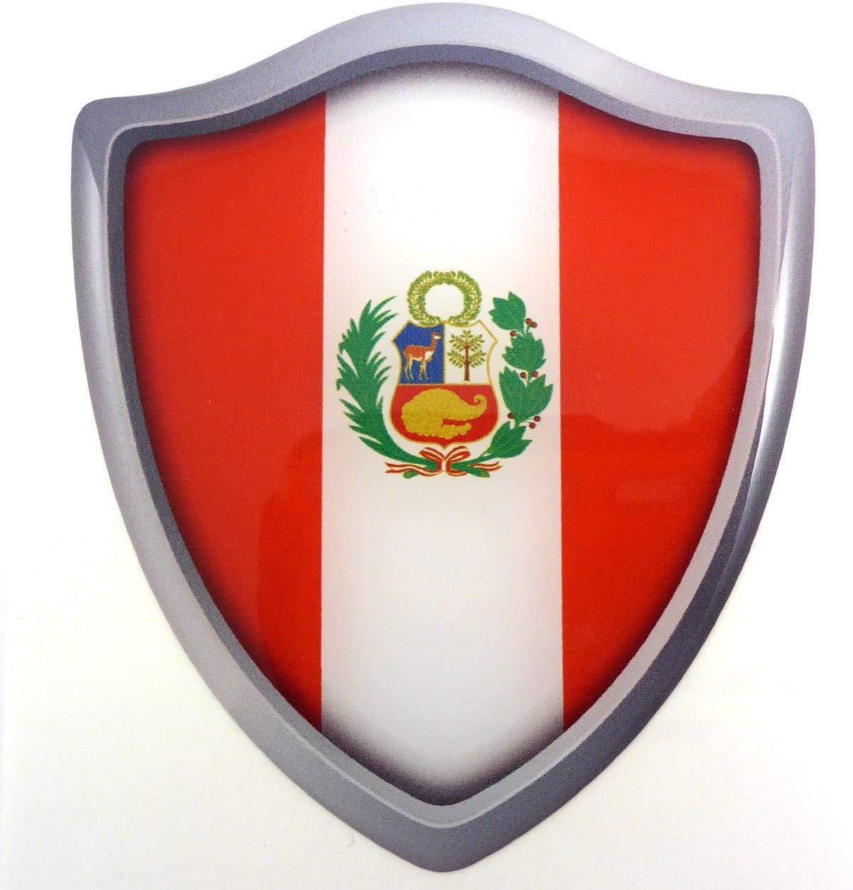 Peru Flag Shield Domed Decal 3D Look Emblem Resin Car Sticker - Etsy