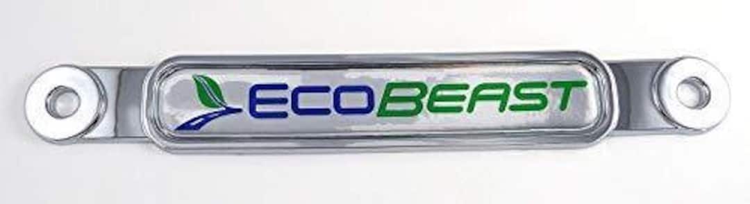 Eco Beast Ecobeast Flag Chrome Emblem Screw on Car License Plate Decal ...