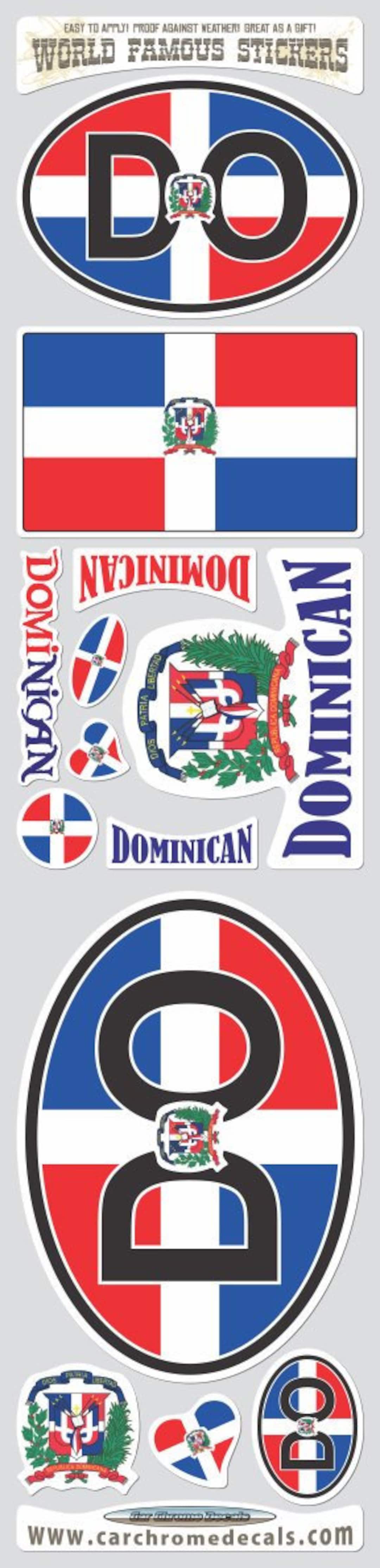Dominican Republic 13 Stickers Set Flag Decal Bumper Stiker Car Bike ...