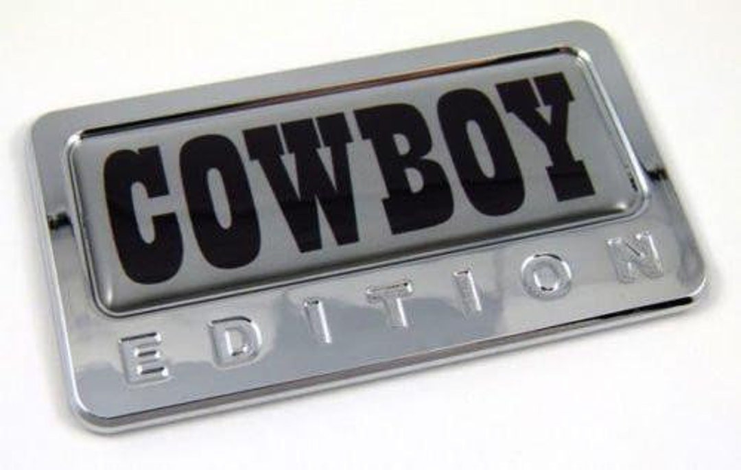 Cowboy Edition Chrome Emblem With Domed Decal Car Auto Motorcycle Bike ...