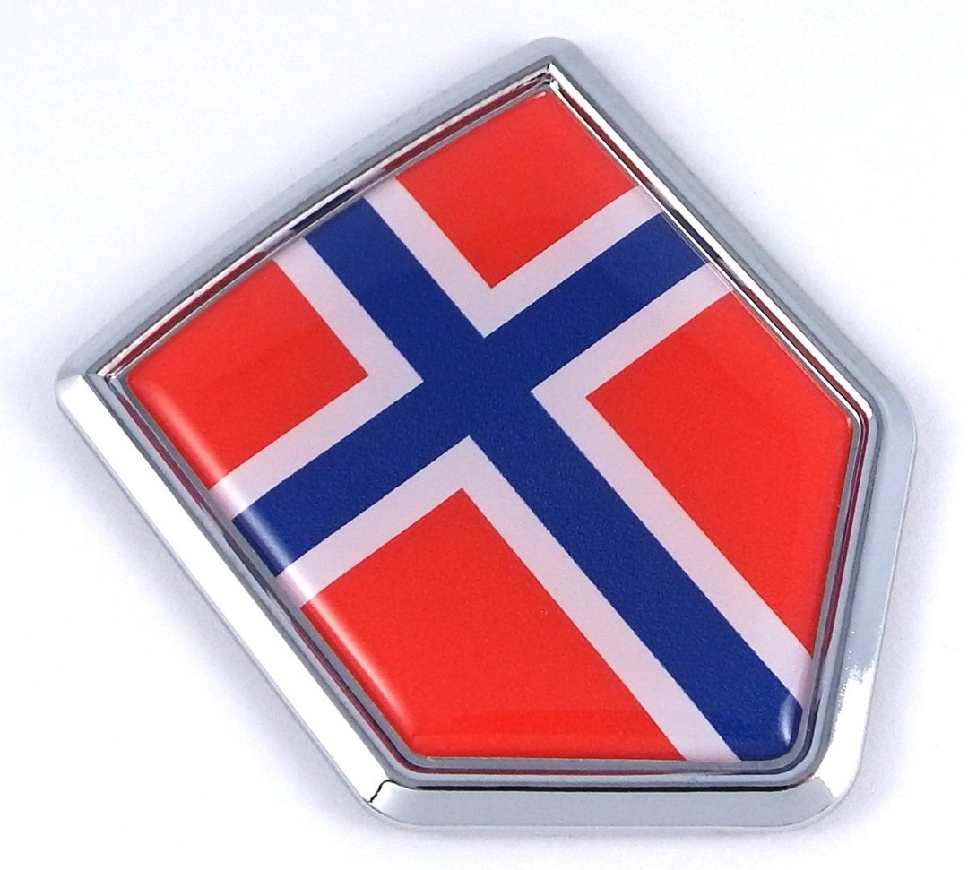 Car Chrome Decals Cbshd158 Norway Norwegian Flag Car Chrome Emblem 3d ...