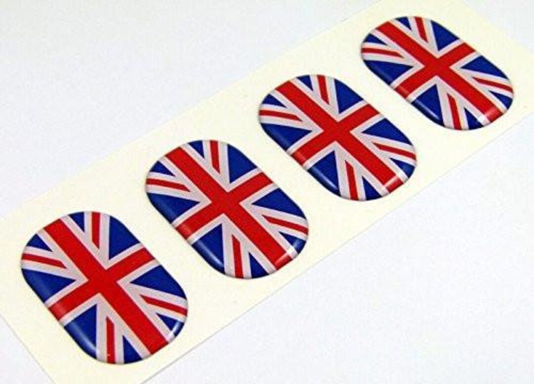 Great Britain Midi Domed Decals Flag 4 Emblems 1.5" Car Bike Stickers ...