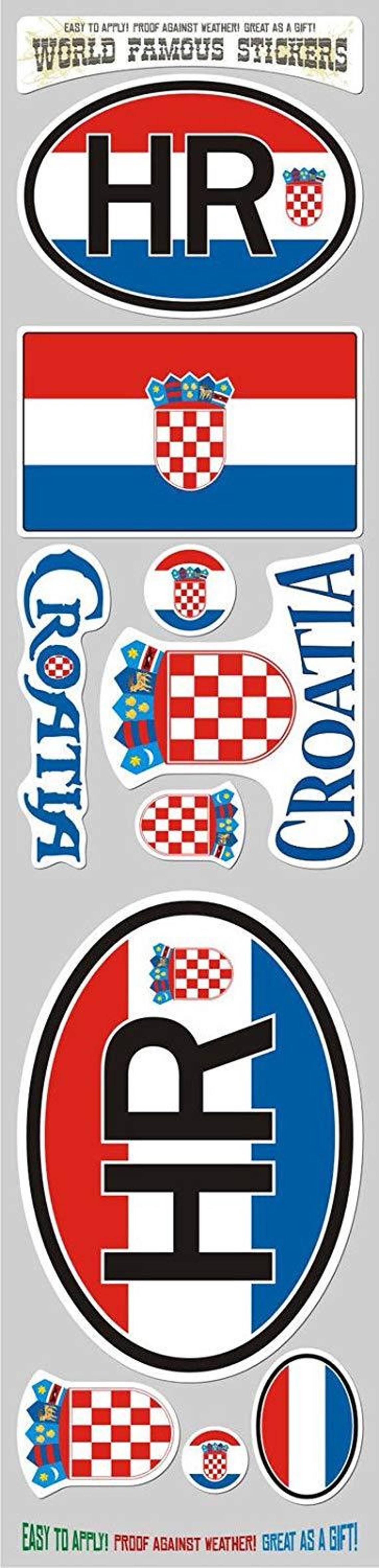 Croatia 10 Stickers Set Croatian Flag Decal Bumper Stiker Car - Etsy